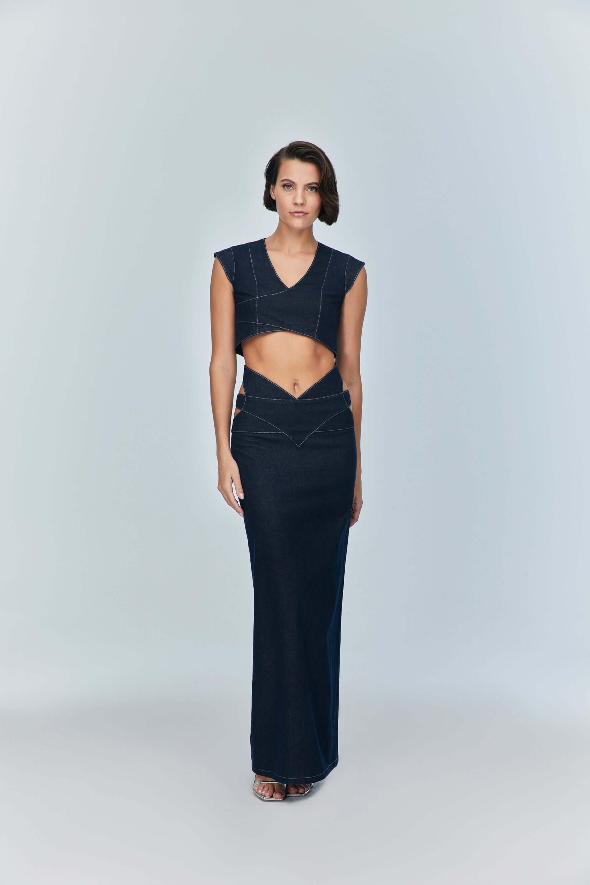 Click here for Jendue Womens Vonk Cut Out Skirt - Deep blue prices