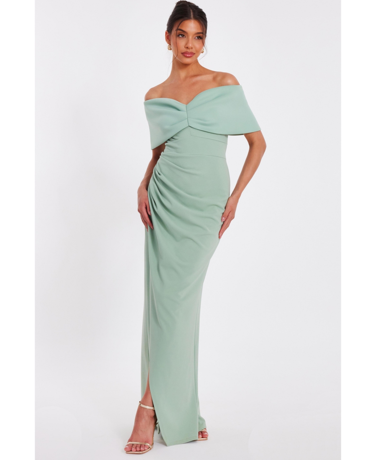 Click here for Quiz Womens Bardot Scuba Crepe Contrast Front Wrap... prices