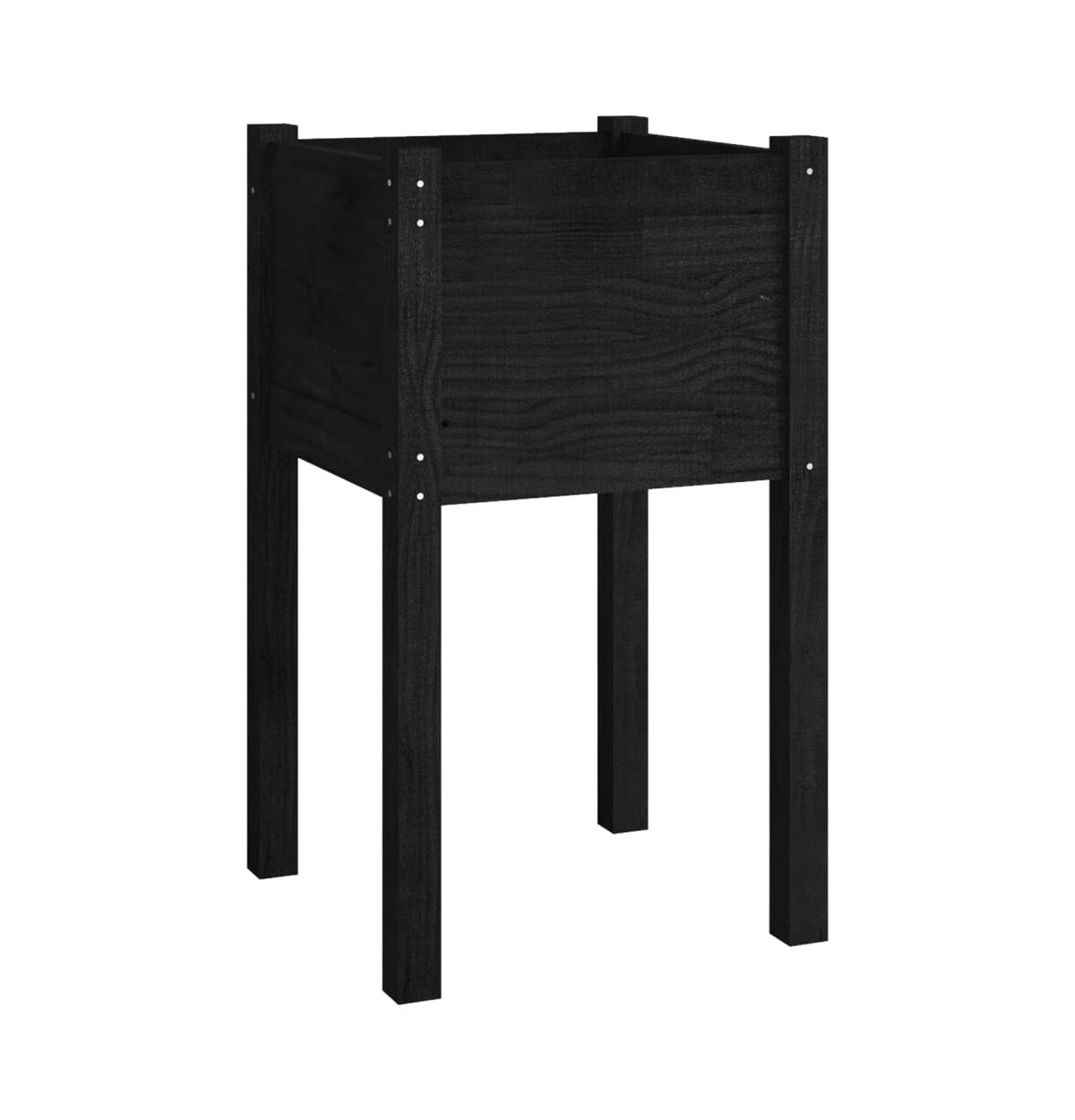 Click here for Garden Planter Black Solid Pinewood Medium Durable... prices
