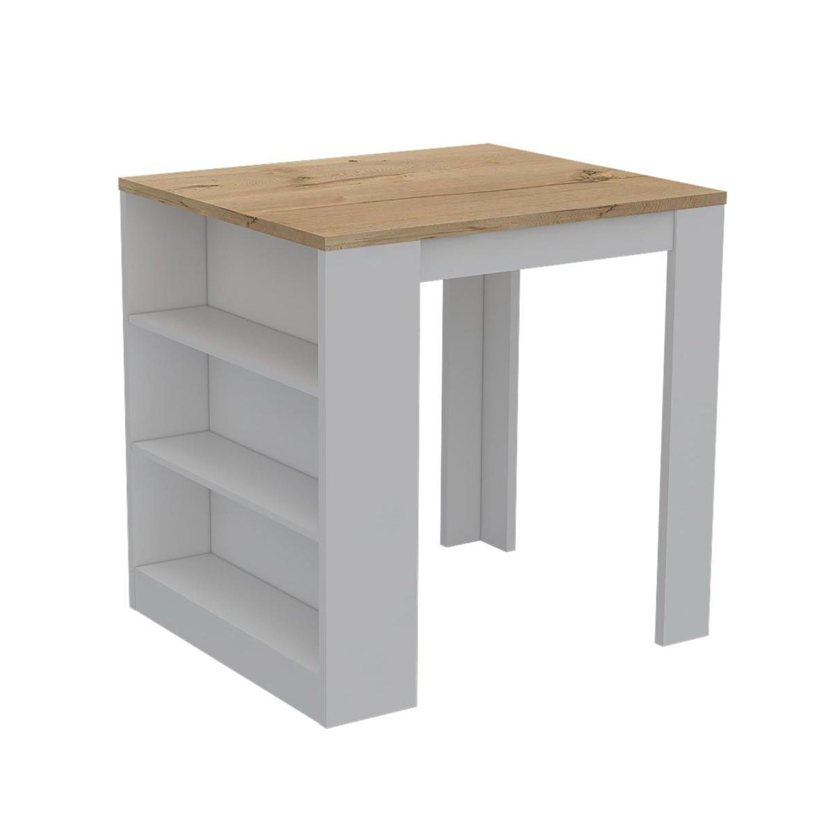 Click here for Tuhome Tanna Kitchen Island White / Light Oak Mdf... prices