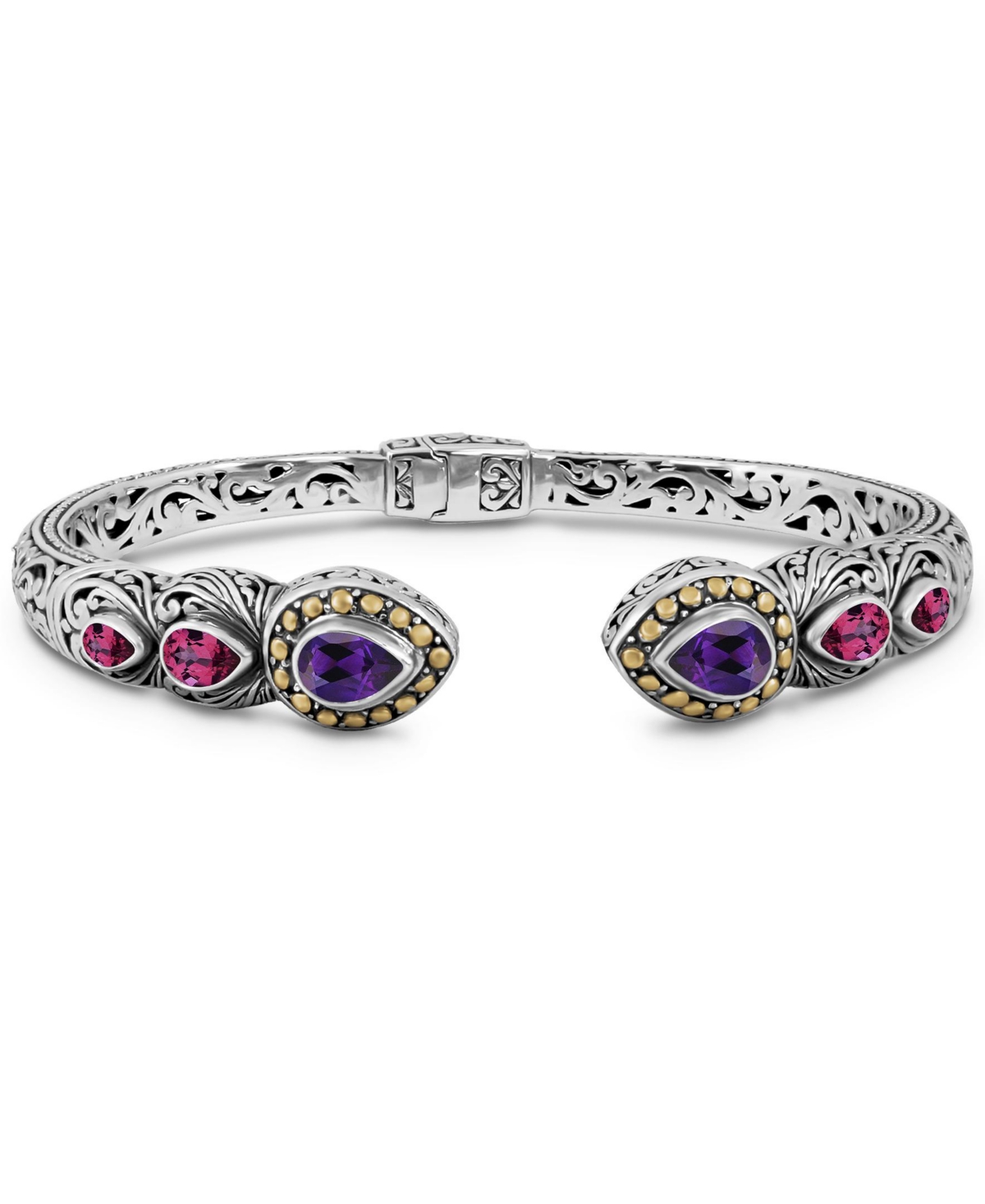 Click here for Amethyst  Pink Topaz & Bali Ubud Cuff Bracelet in... prices