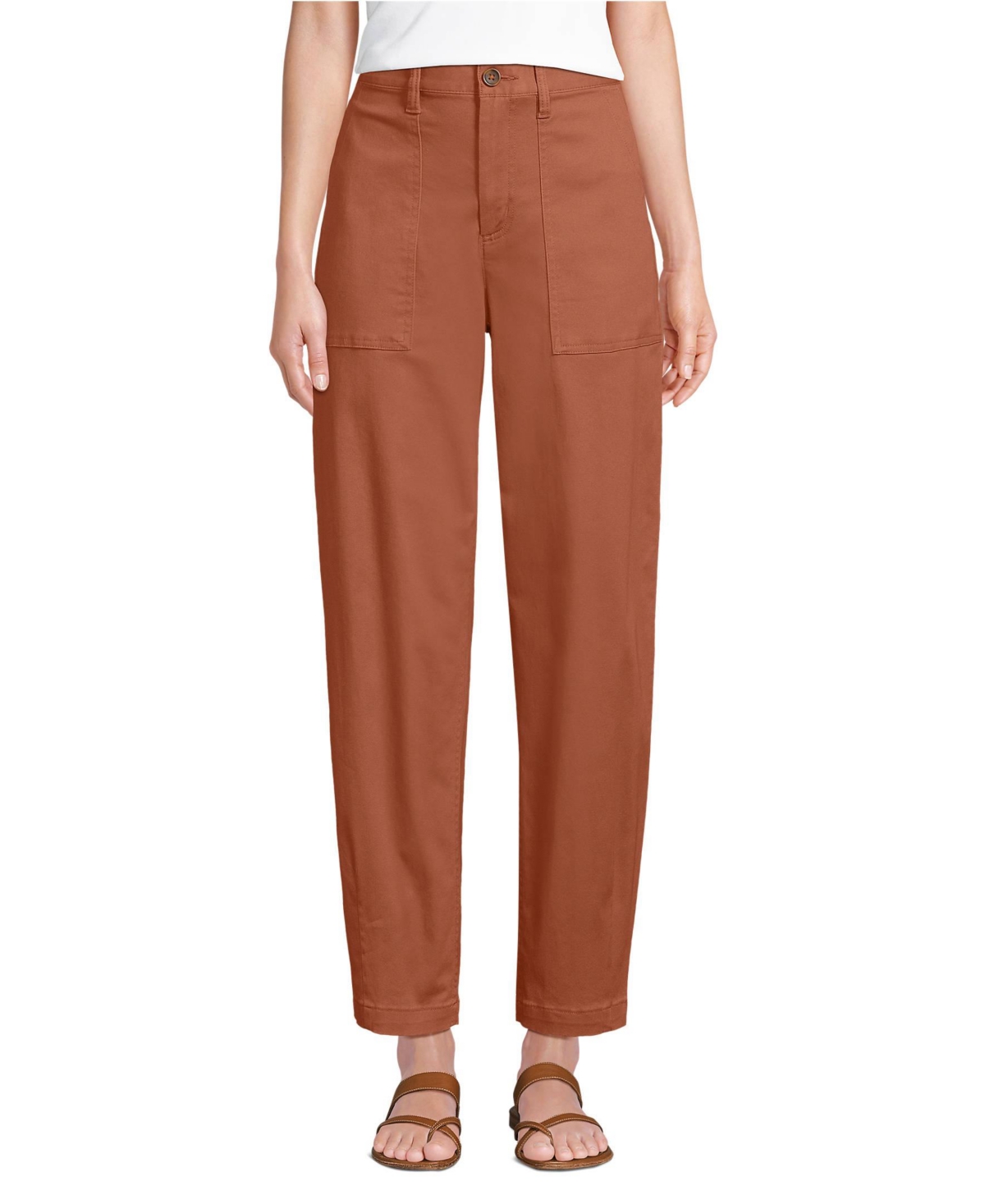 Click here for Lands End Womens Chino High Rise Barrel Leg Utilit... prices