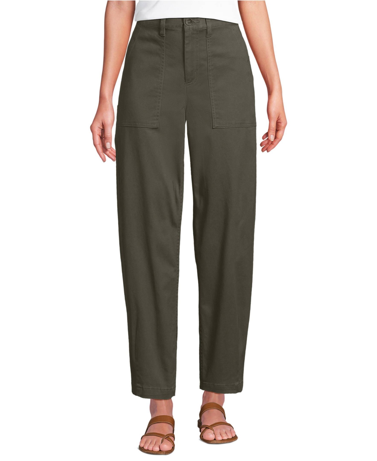 Click here for Lands End Womens Chino High Rise Barrel Leg Utilit... prices