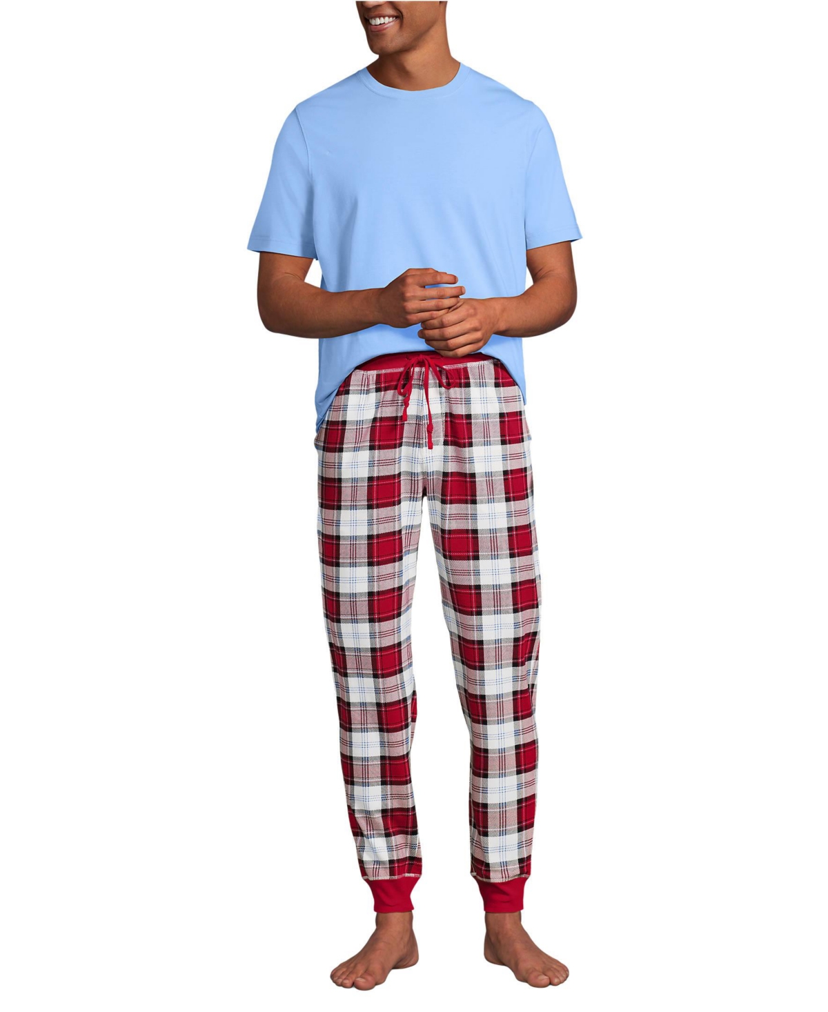 Click here for Lands End Mens Knit Jersey Pajama Sleep Set - Ivor... prices