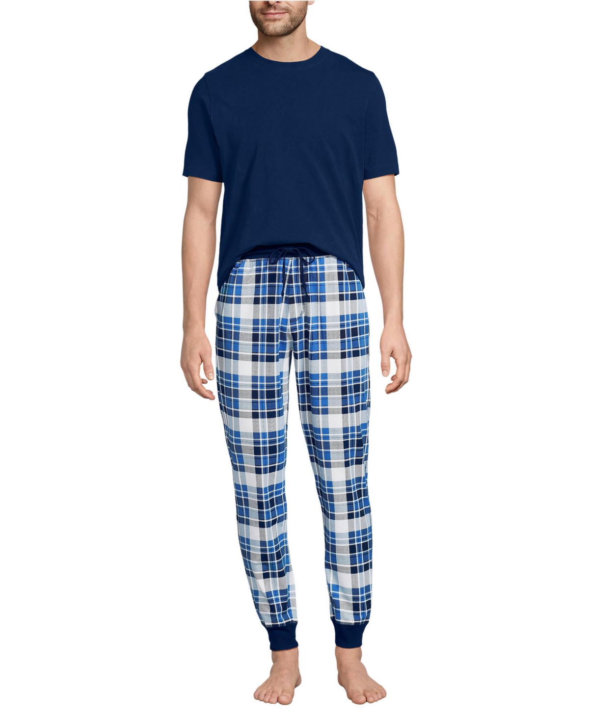 Click here for Lands End Mens Knit Jersey Pajama Sleep Set - Mute... prices