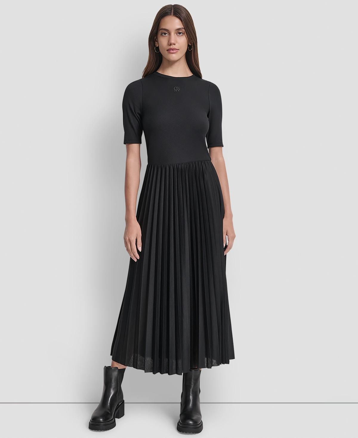 Click here for Dkny Jeans Womens Ballet Sleeve Pleated Midi Dress... prices