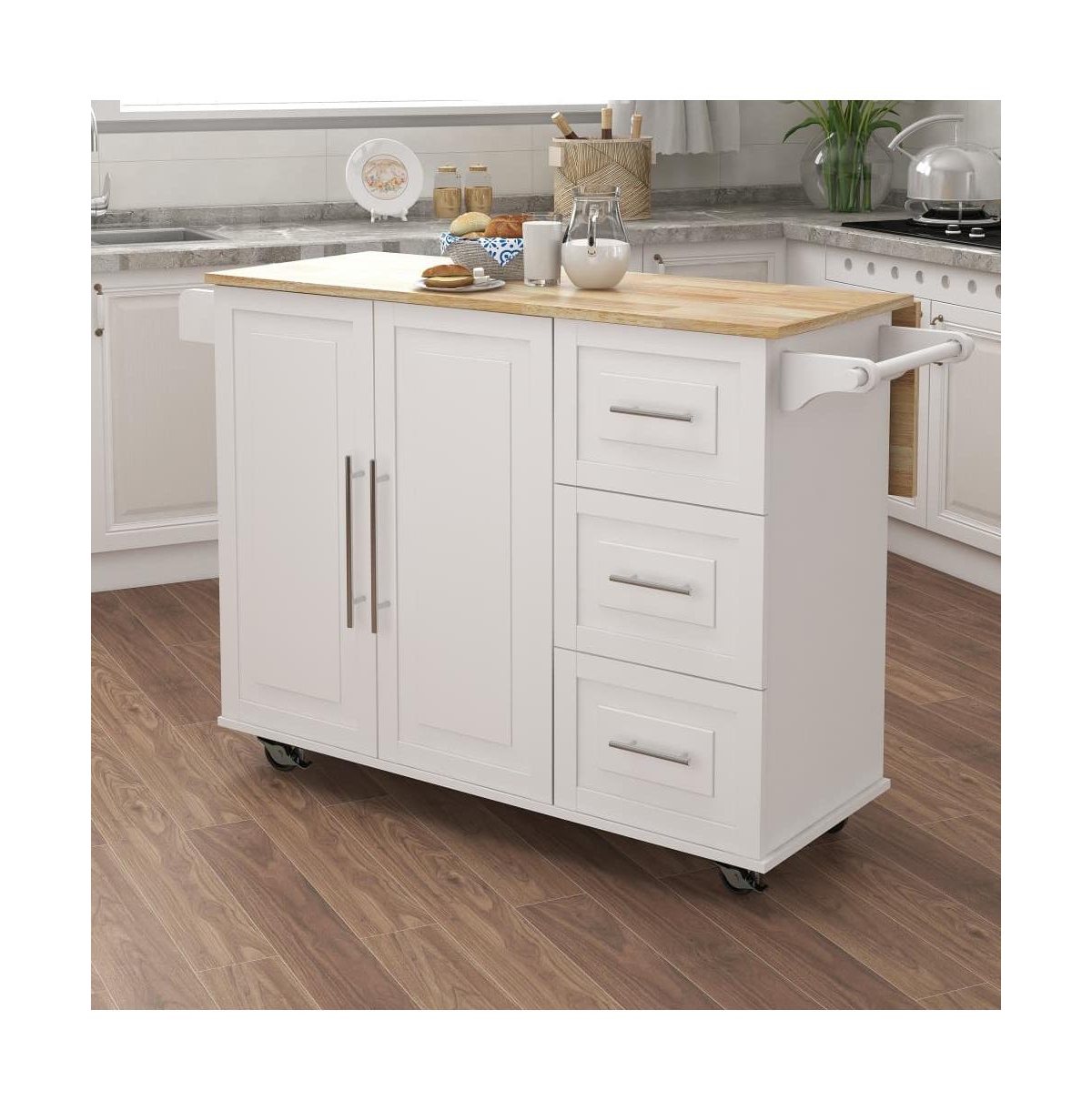 Click here for Maison Boucle 53.5 Rolling Kitchen Island Cart wit... prices