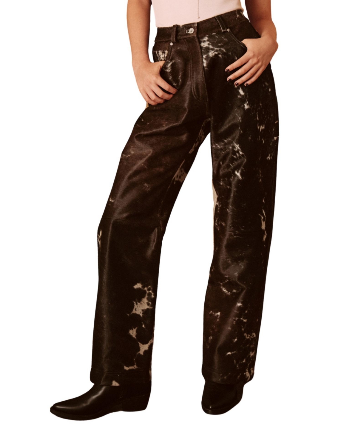 Click here for Nasty Gal Womens Limited Cow Hide Leather Pants -... prices