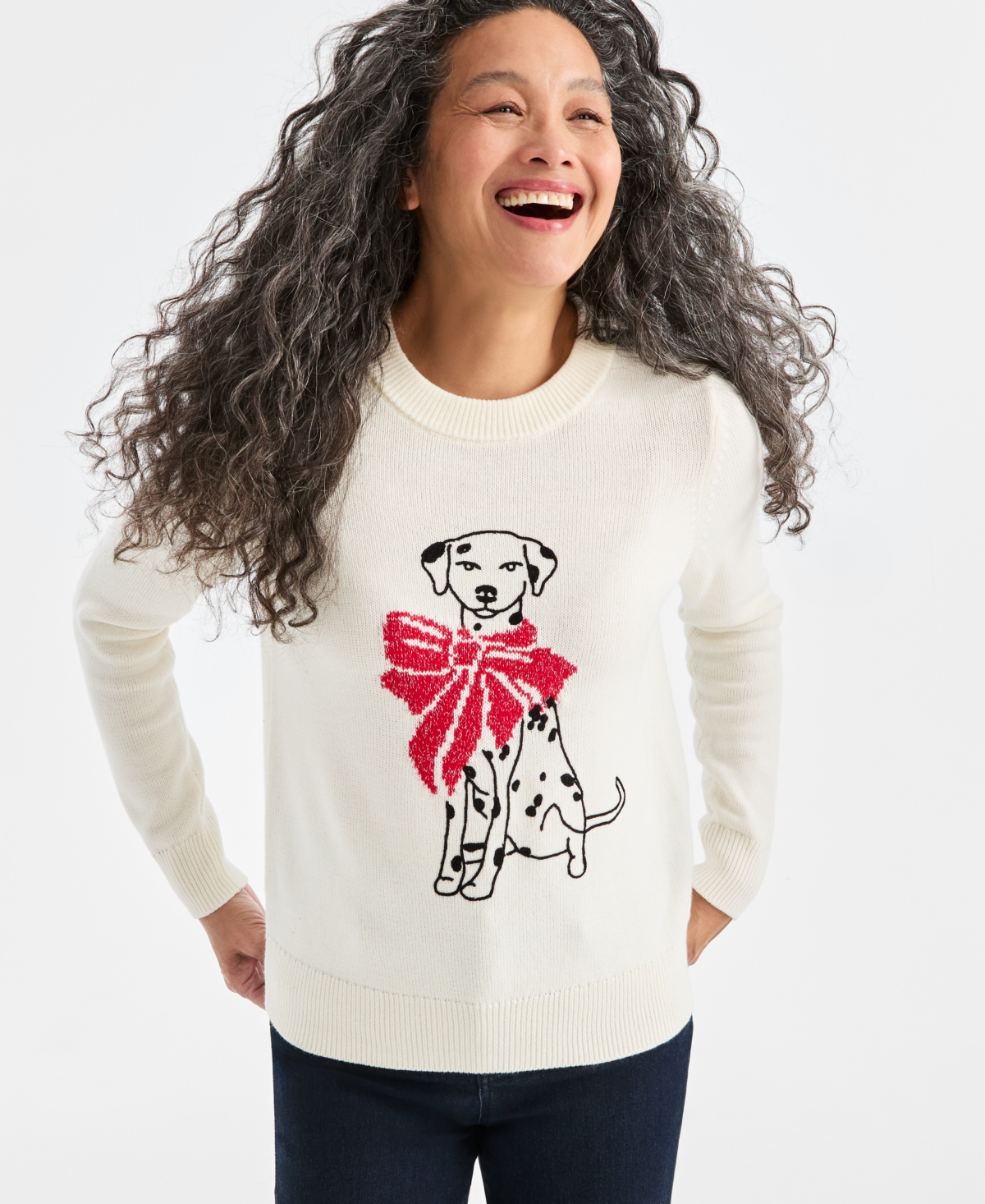 Click here for Style & Co Womens Crewneck Holiday Whimsy Sweater... prices