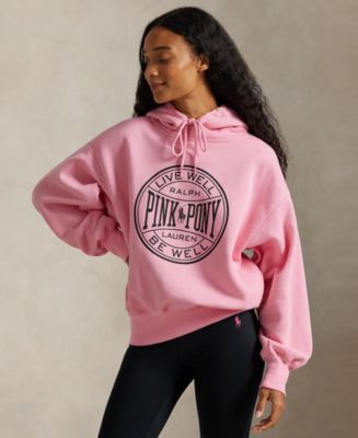 Polo Ralph Lauren Women's Pink Pony Logo Long Sleeve Hoodie - Macy's
