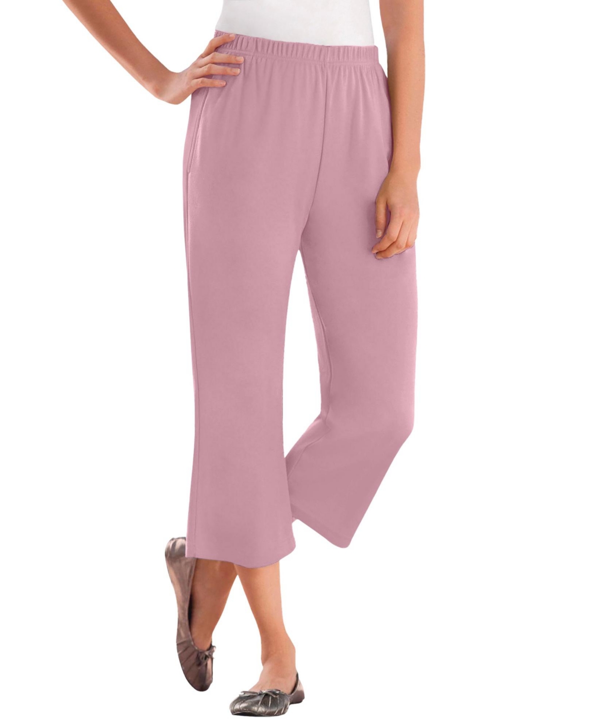 Click here for Woman Within Womens Within 7-Day Knit Capri - Dust... prices