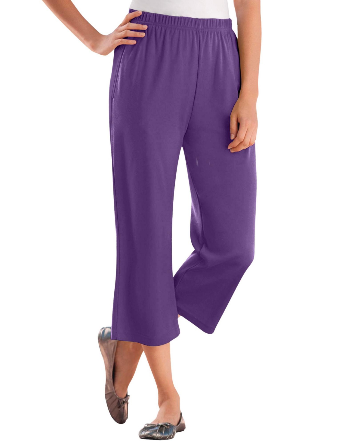 Click here for Woman Within Womens Within 7-Day Knit Capri - Radi... prices