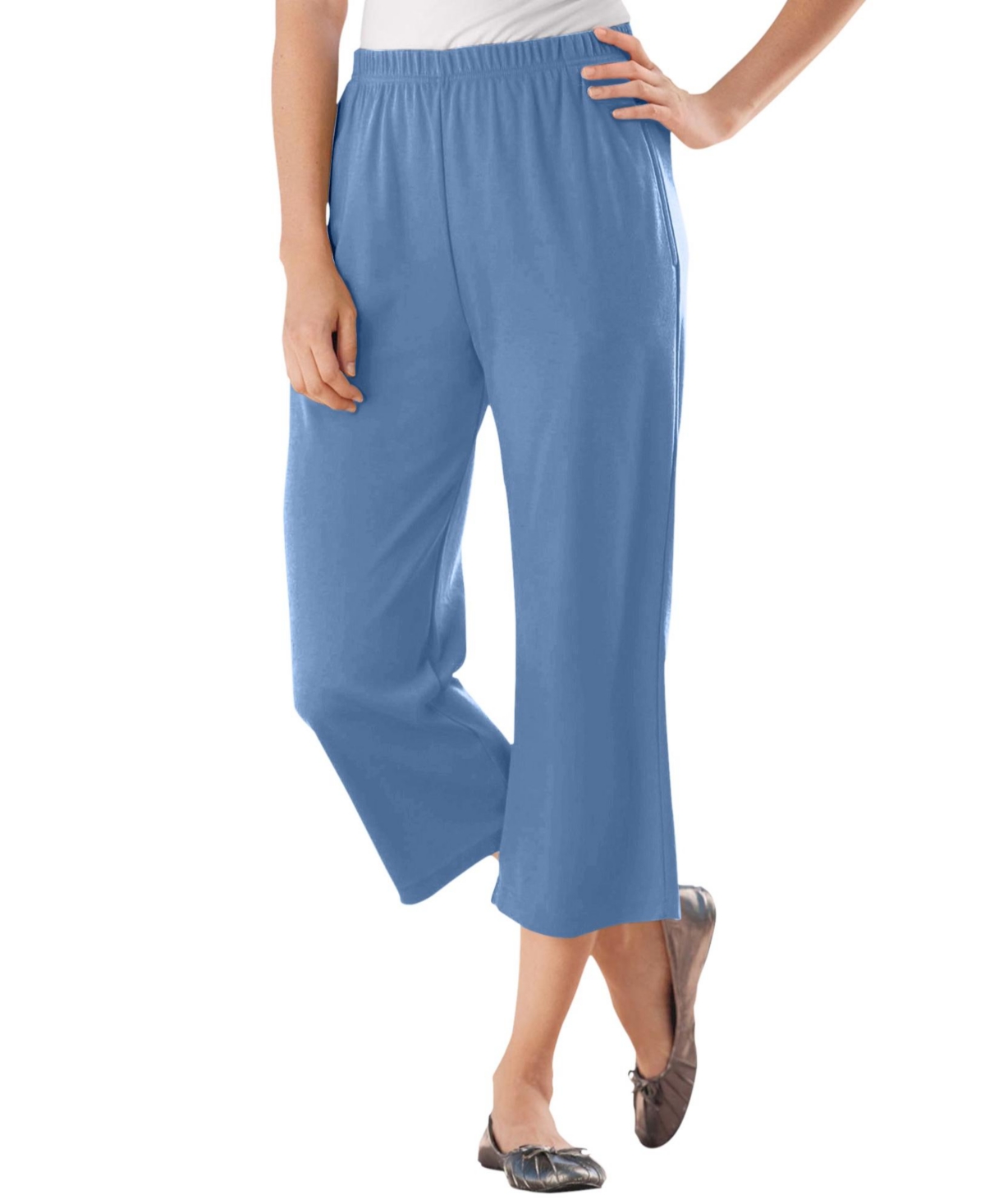 Click here for Woman Within Womens Within 7-Day Knit Capri - Fren... prices