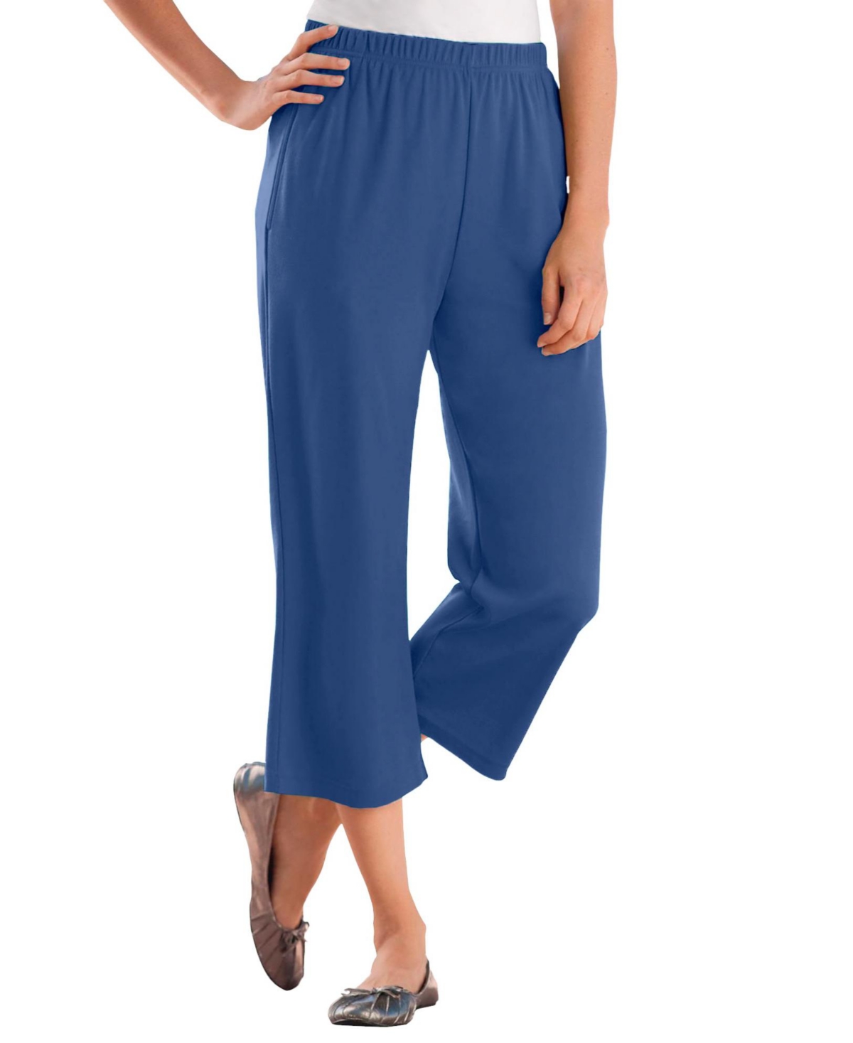 Click here for Woman Within Womens Within 7-Day Knit Capri - Roya... prices