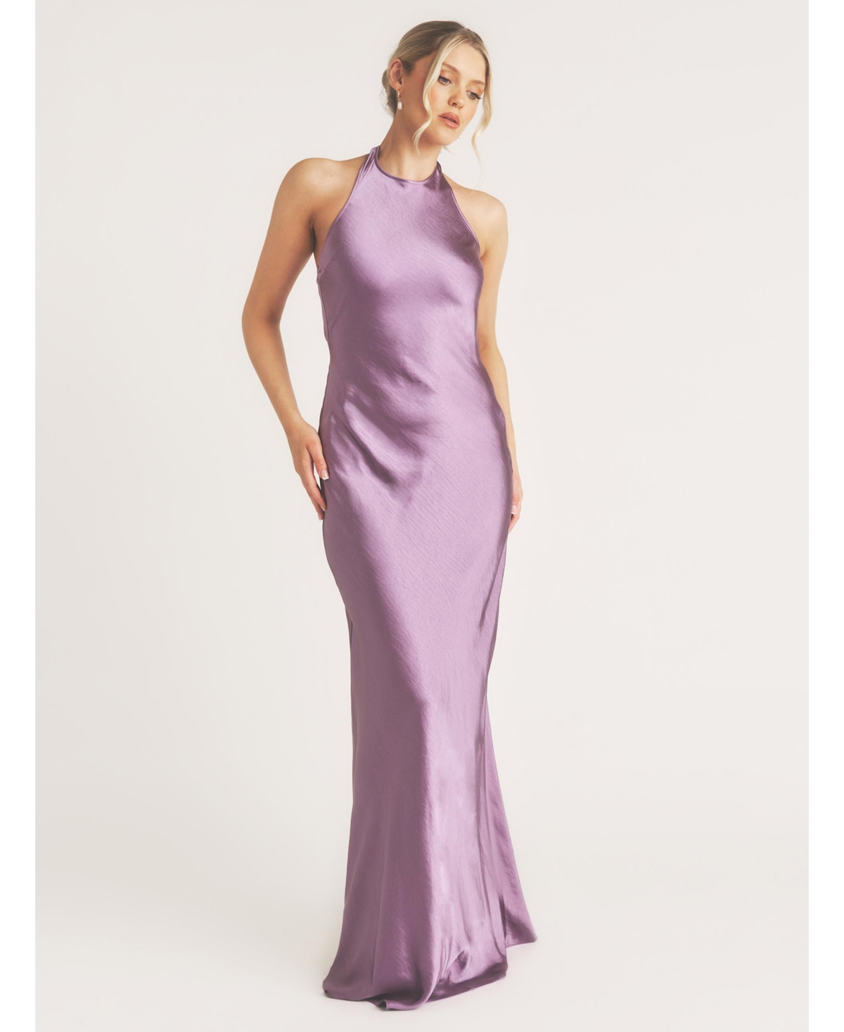 Click here for Six Stories Womens Racer Neck Satin Bridesmaid Dre... prices