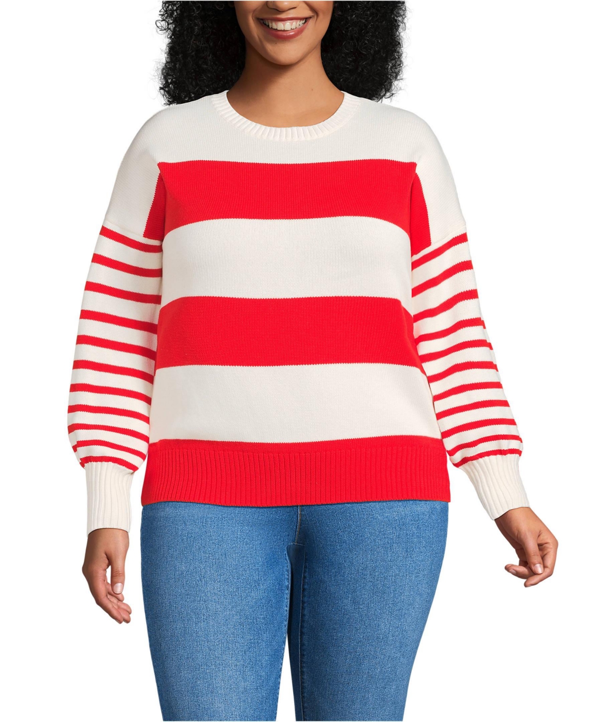 Click here for Lands End Plus Size Drifter Jersey Crewneck Sweate... prices