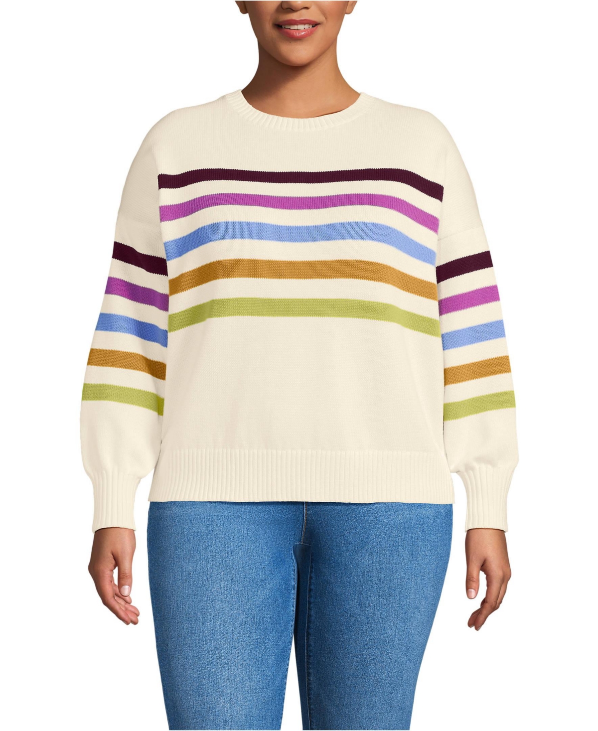 Click here for Lands End Plus Size Drifter Jersey Crewneck Sweate... prices