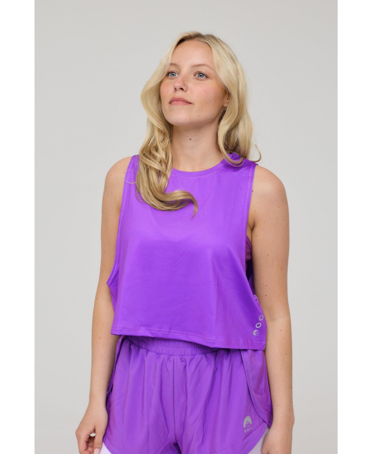 Click here for Oosc Womens Infinite Cropped Tank Top - Purple - P... prices