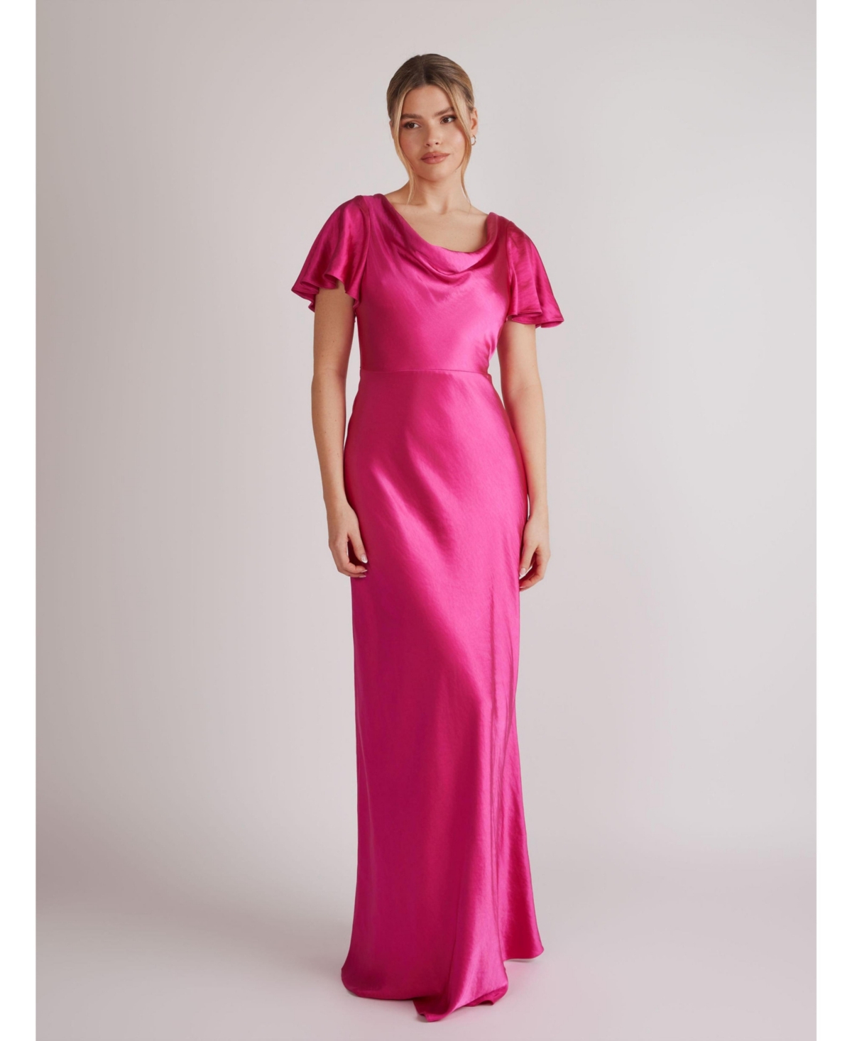 Click here for Six Stories Womens Flutter Sleeve Satin Bridesmaid... prices