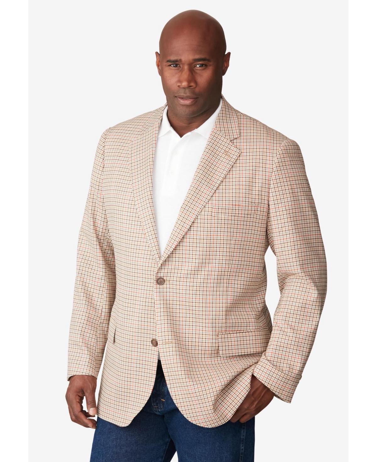 Click here for KingSize Big & Tall 2-Button Classic Blazer - Natu... prices
