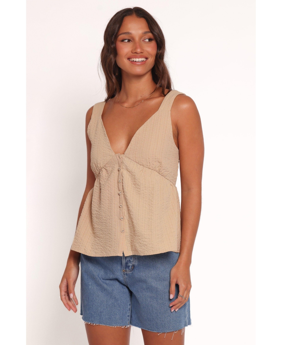 Click here for Petal and Pup Womens Denni Top - Sand - Sand prices