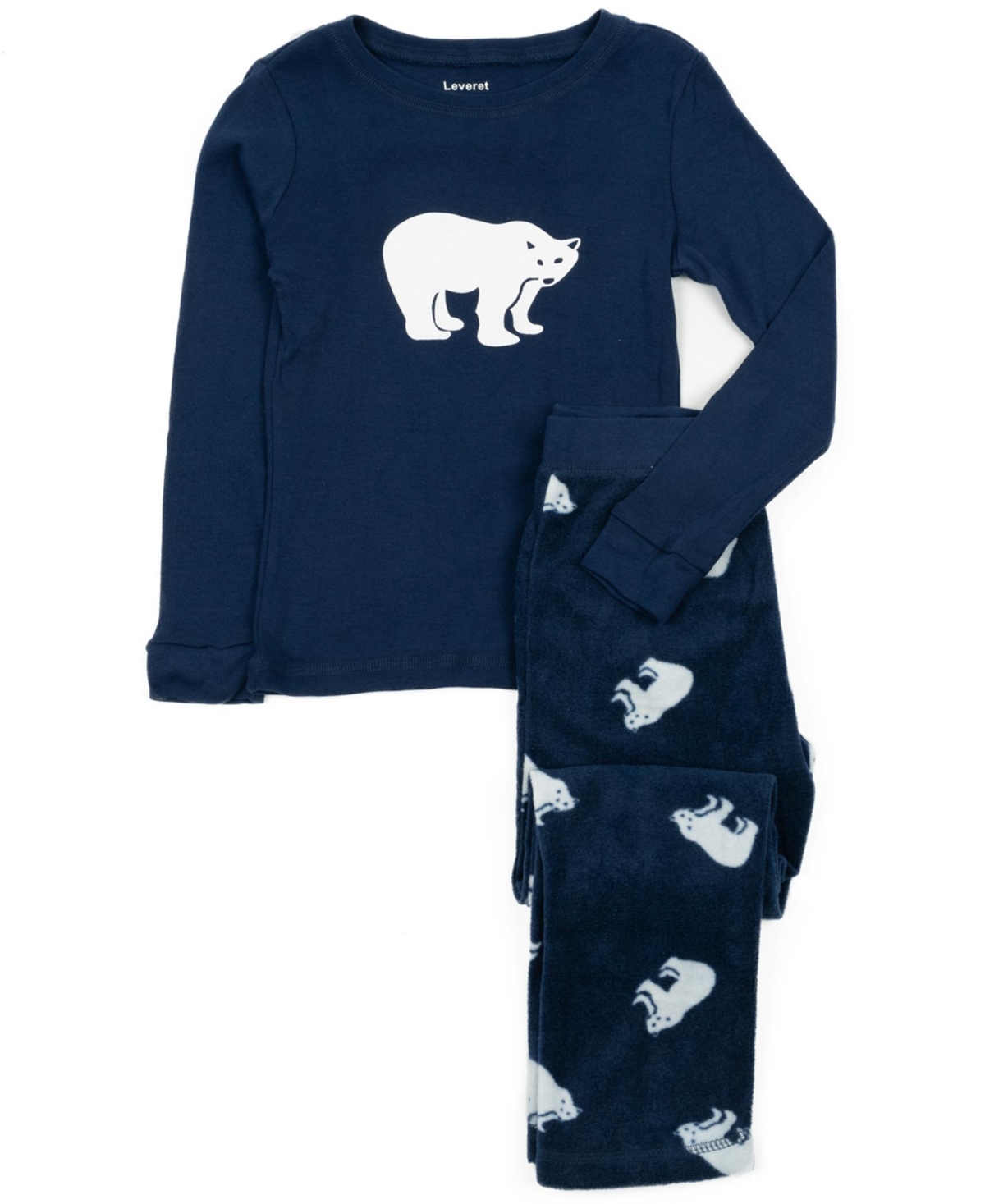 Click here for Leveret Kids Cotton Top and Fleece Pants Pajamas... prices