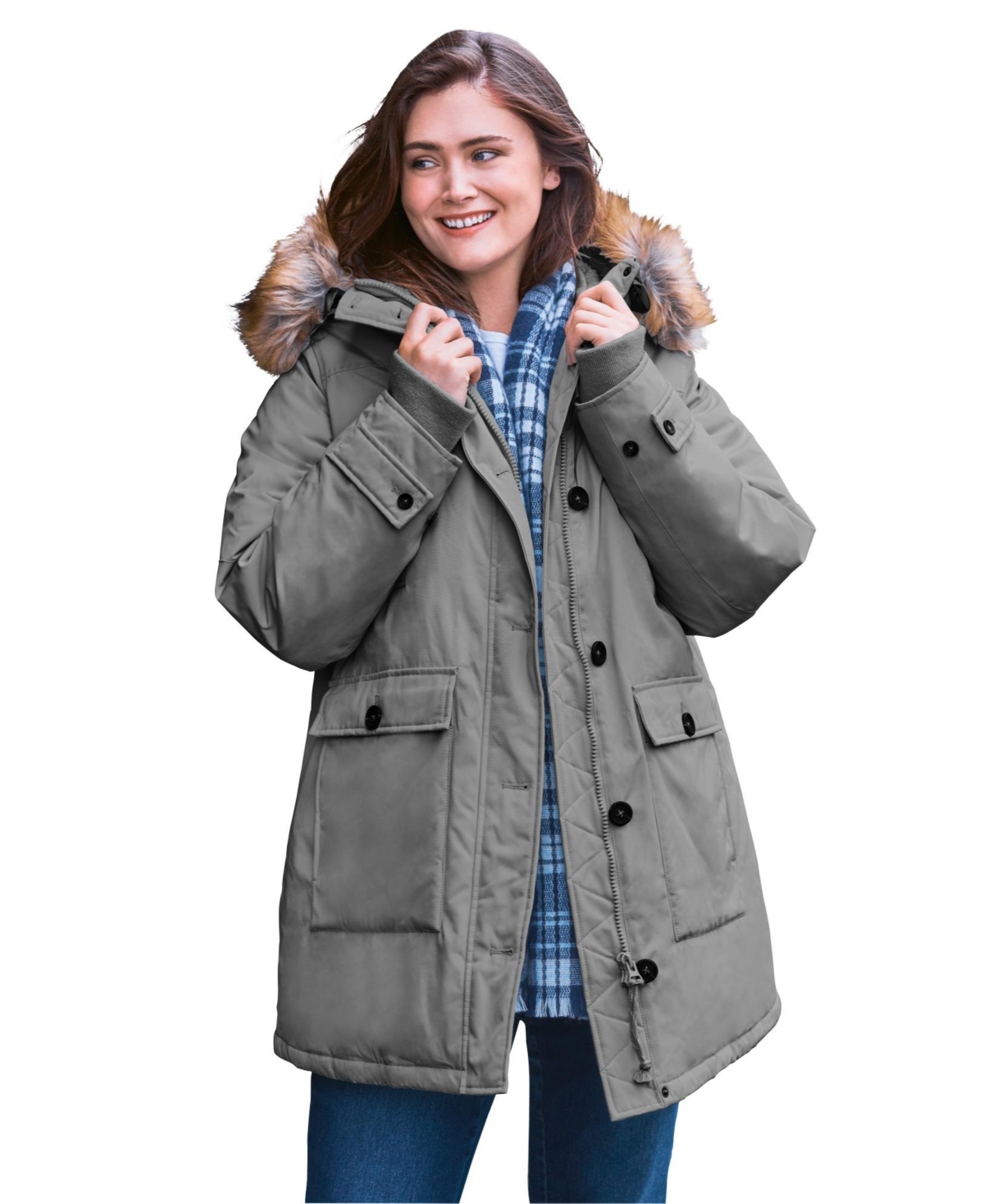 Click here for Woman Within Womens Within The Arctic Parka - Gunm... prices
