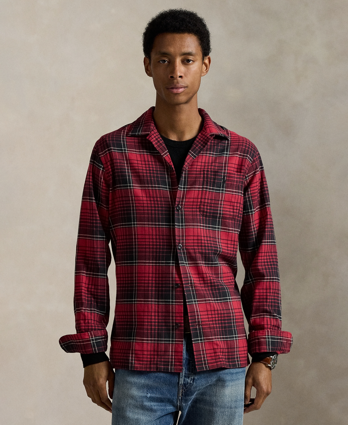 Click here for Polo Ralph Lauren Mens Brushed Performance Long Sl... prices