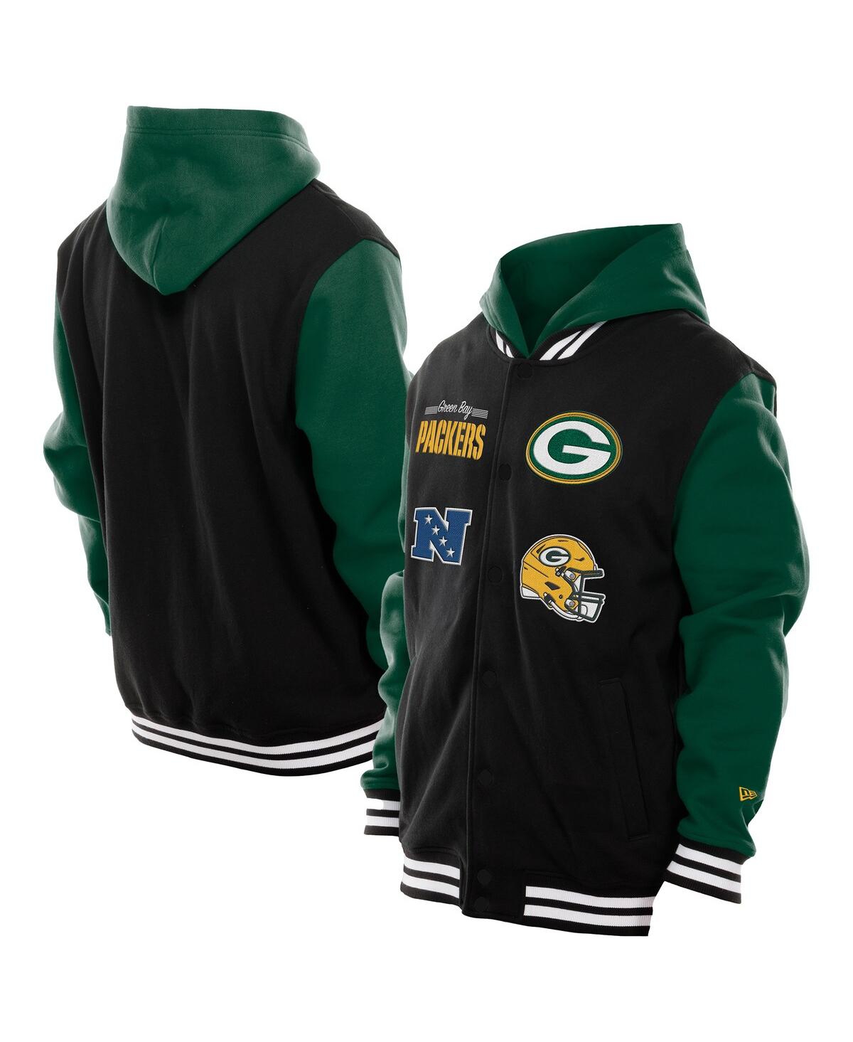 Click here for New Era Mens Black Green Bay Packers Full-Snap Fle... prices