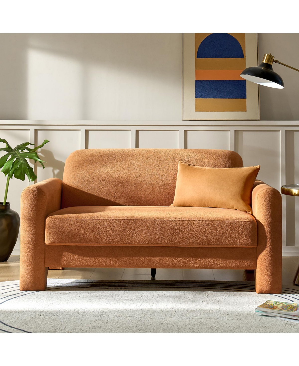 Click here for Hulala Home Shelbi 59.5" Modern Curved Chenil... prices