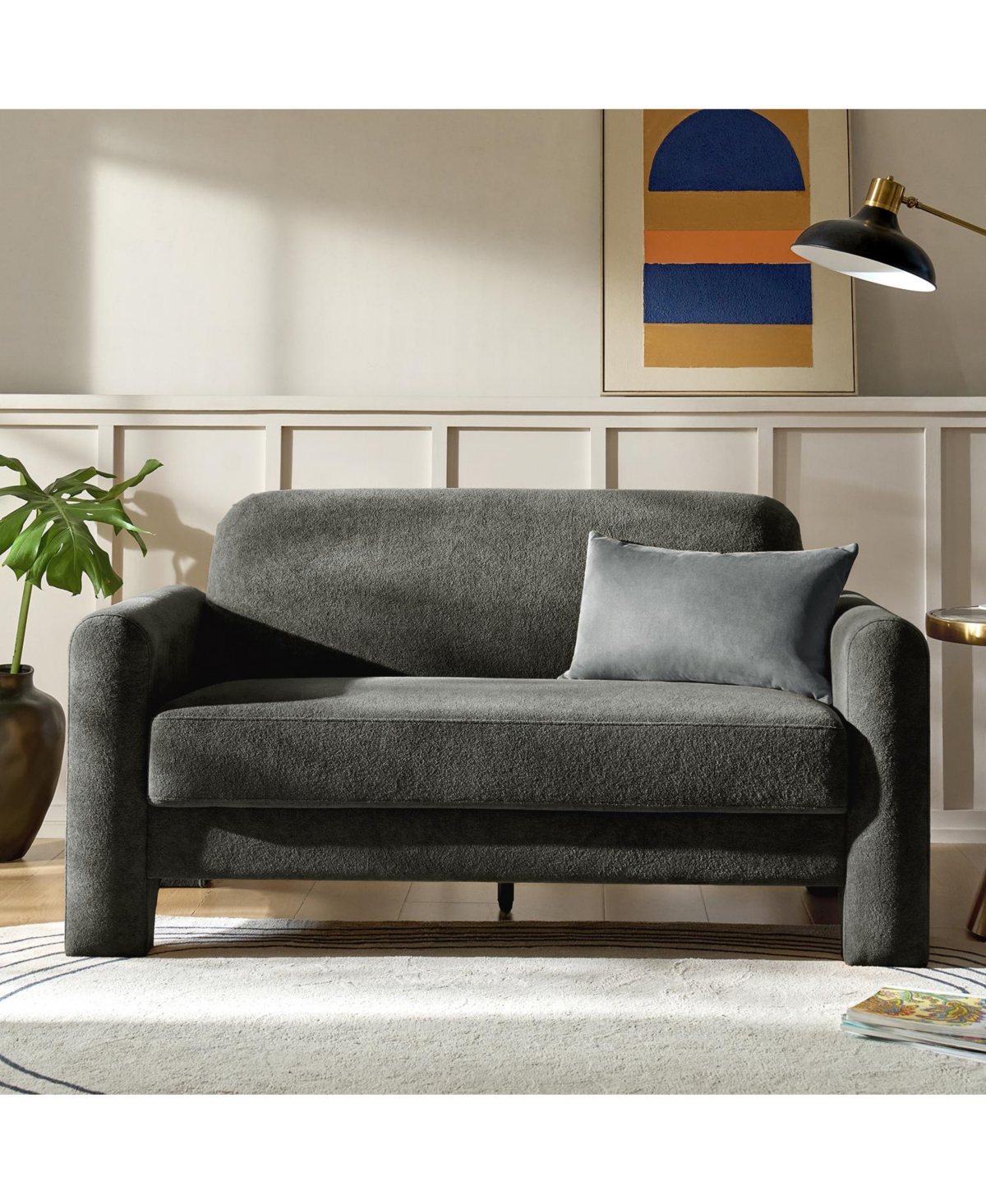 Click here for Hulala Home Shelbi 59.5" Modern Curved Chenil... prices