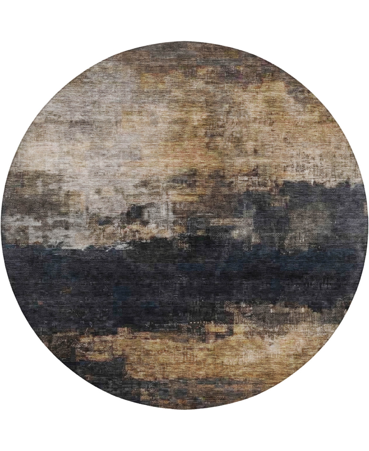 Click here for Dalyn Nouveau NV17 8x8 Round Area Rug - Black  Gol... prices
