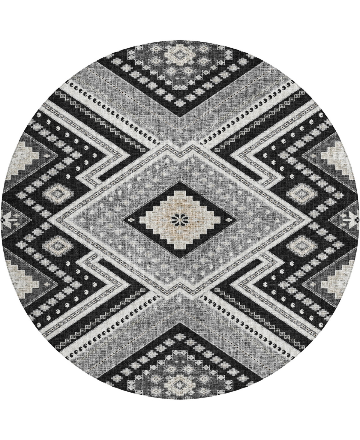 Click here for Dalyn Portico PO5 8x8 Round Area Rug - Black prices