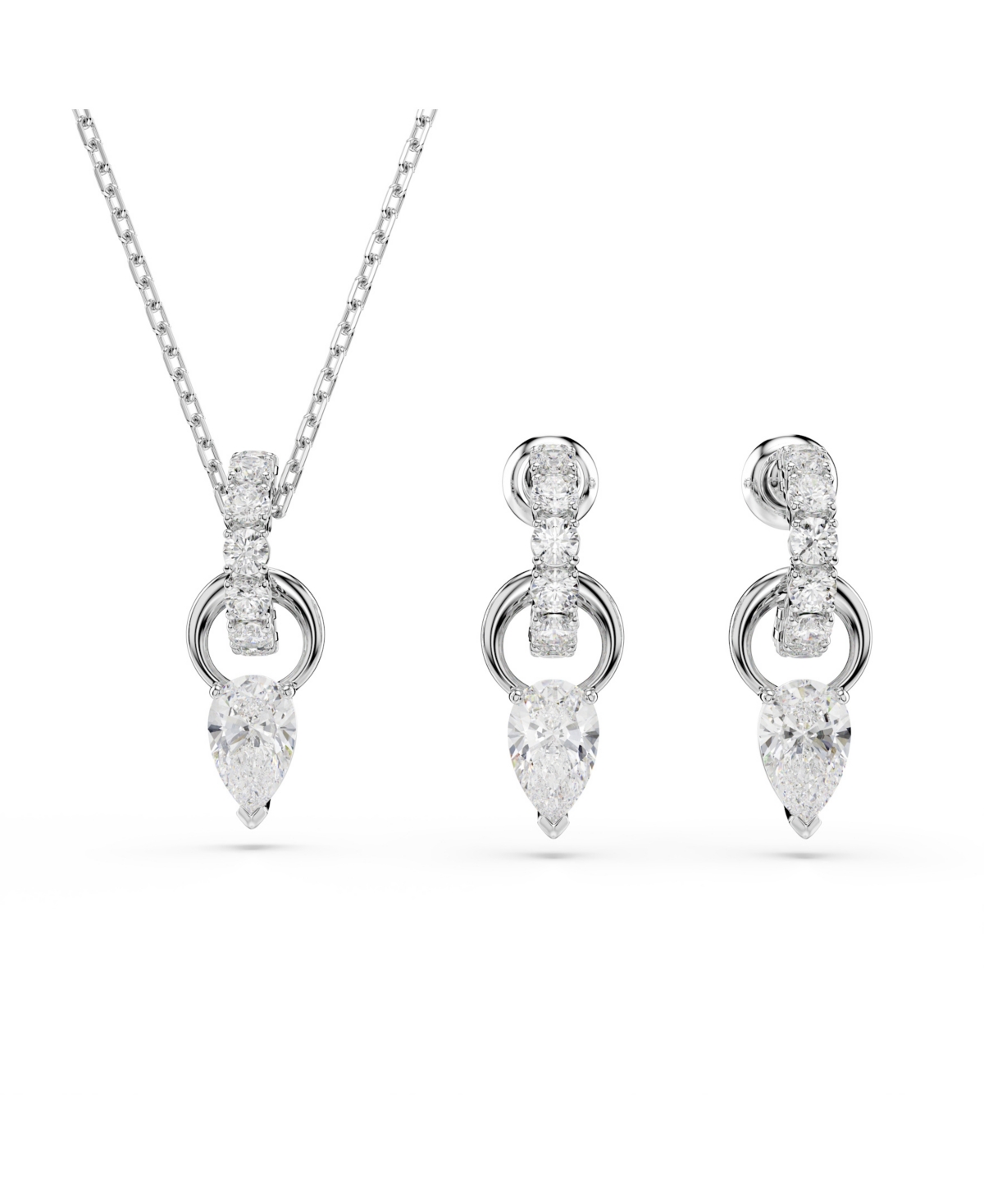 Click here for Swarovski Mesmera Rhodium Plated Earrings and Neck... prices