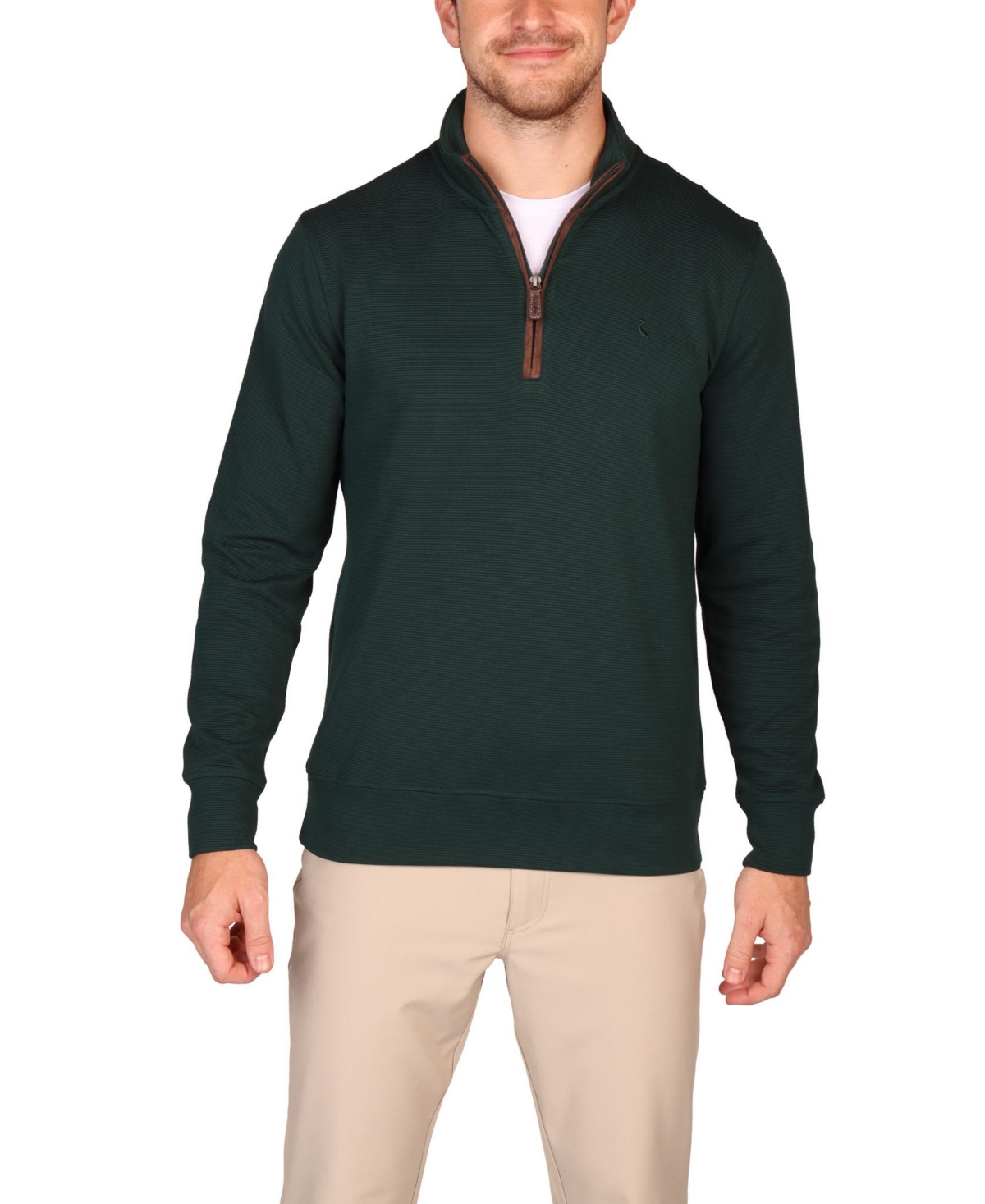 Click here for Tailorbyrd Mens Ottoman Knit Quarter-Zip - Hunter... prices
