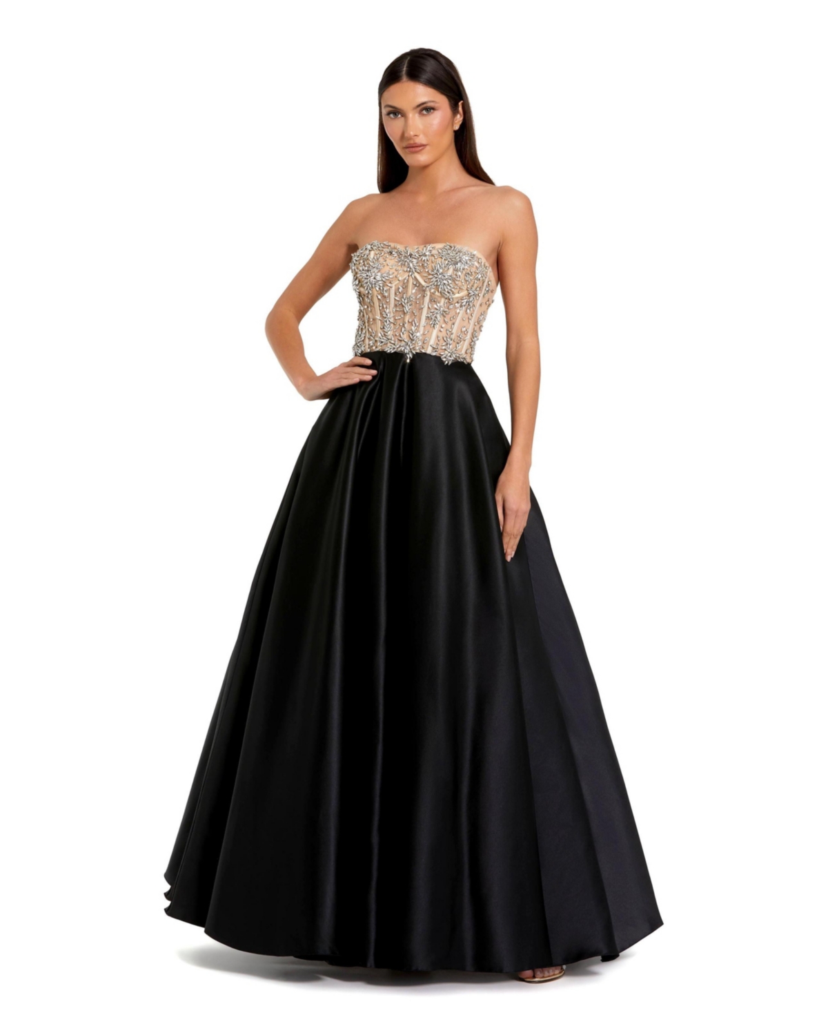 Click here for Mac Duggal Womens Strapless Embellished Bustier Ba... prices