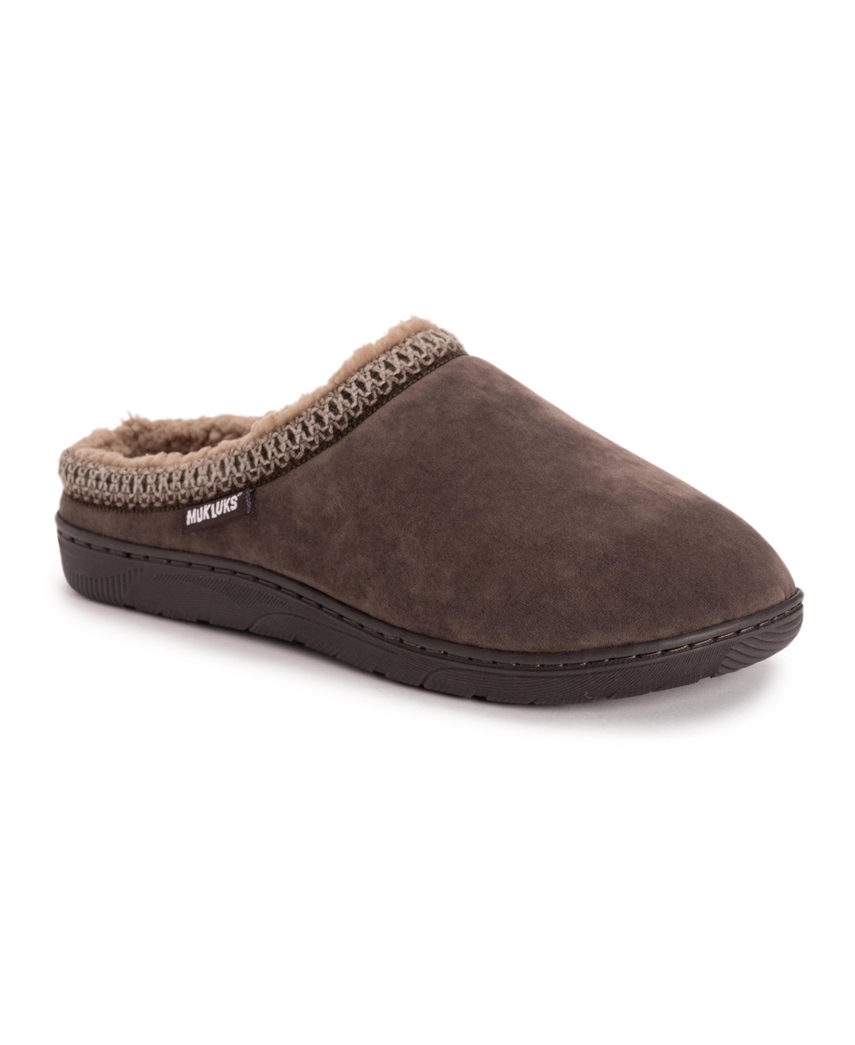Click here for Muk Luks Mens Gabriel Leo Clog Slipper - Taupe prices