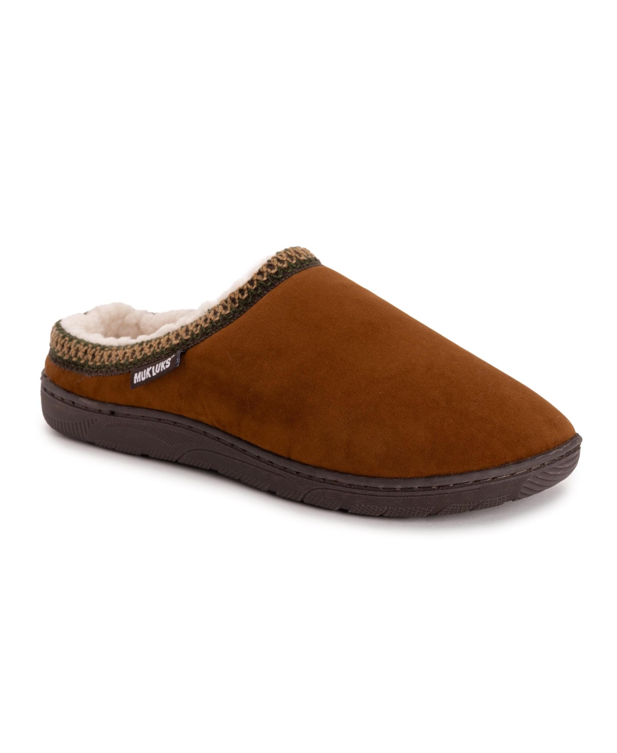 Click here for Muk Luks Mens Gabriel Leo Clog Slipper - Cognac prices