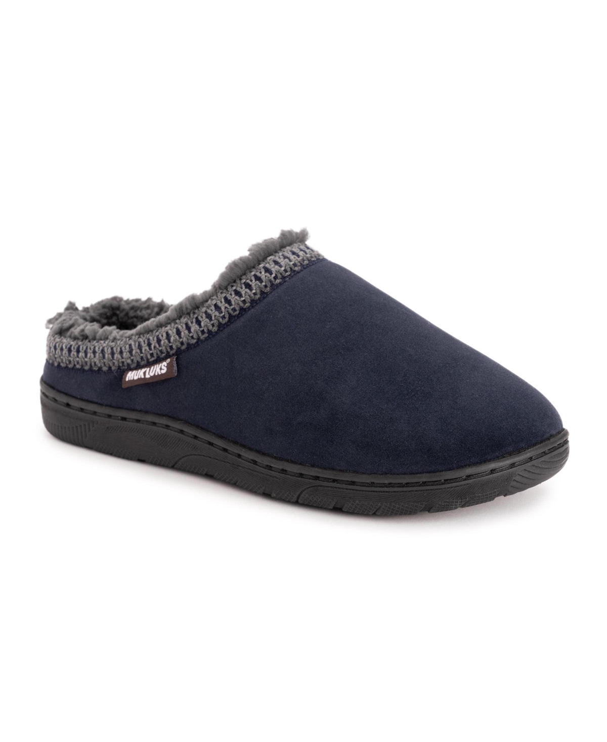 Click here for Muk Luks Mens Gabriel Leo Clog Slipper - Navy prices