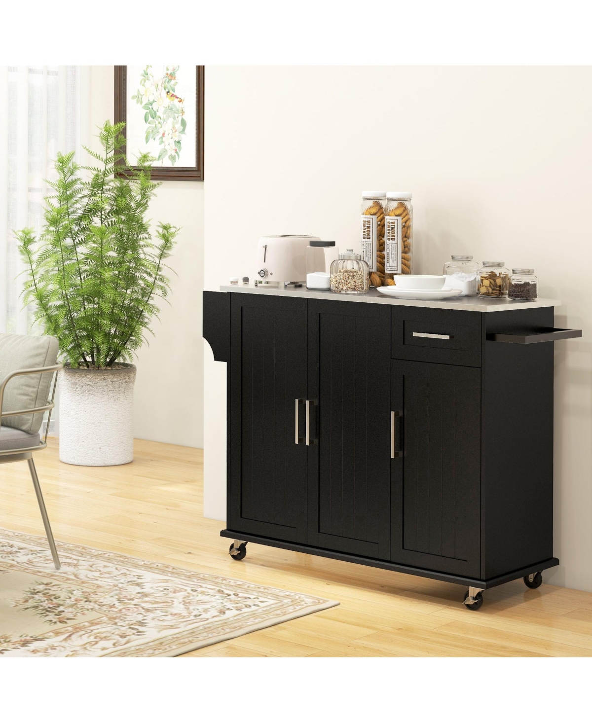 Click here for Halifax North America Black Rolling Kitchen Island... prices