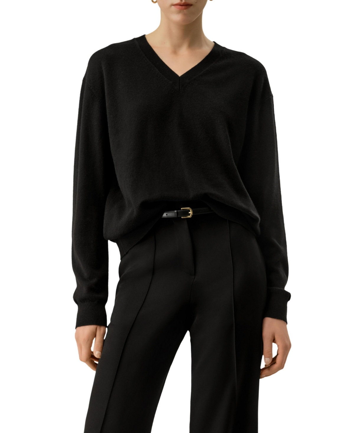 Click here for Lilysilk V-Neck Baby Cashmere Sweater - Black prices