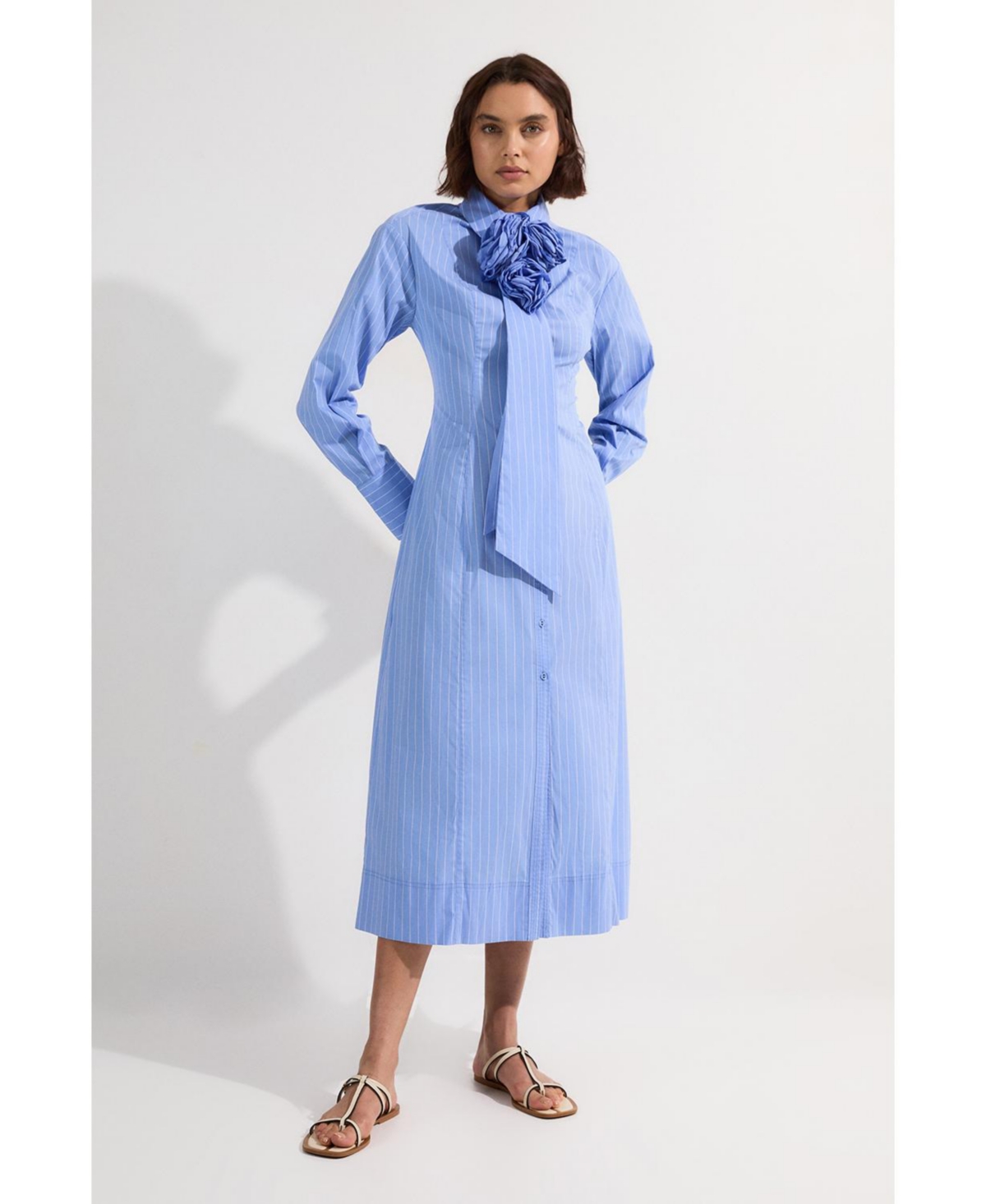 Click here for Karen Millen Woven Shirt Midi Dress - Blue prices