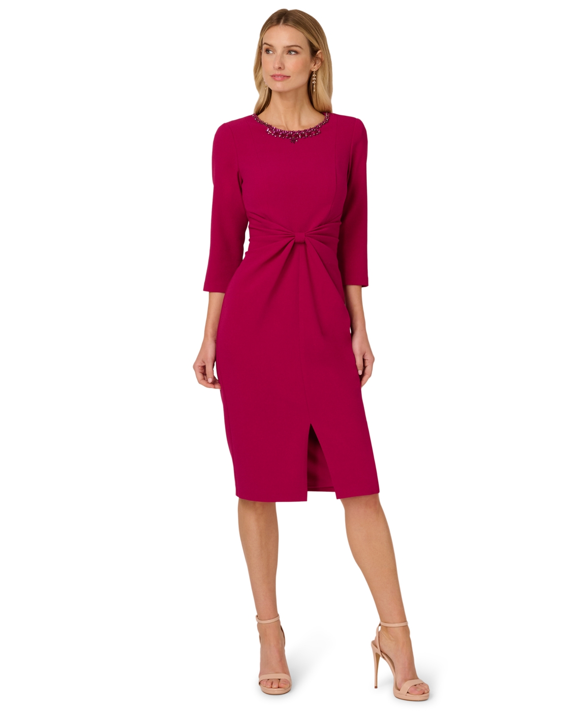 Click here for Adrianna Papell Womens Beaded Dress - Berry prices