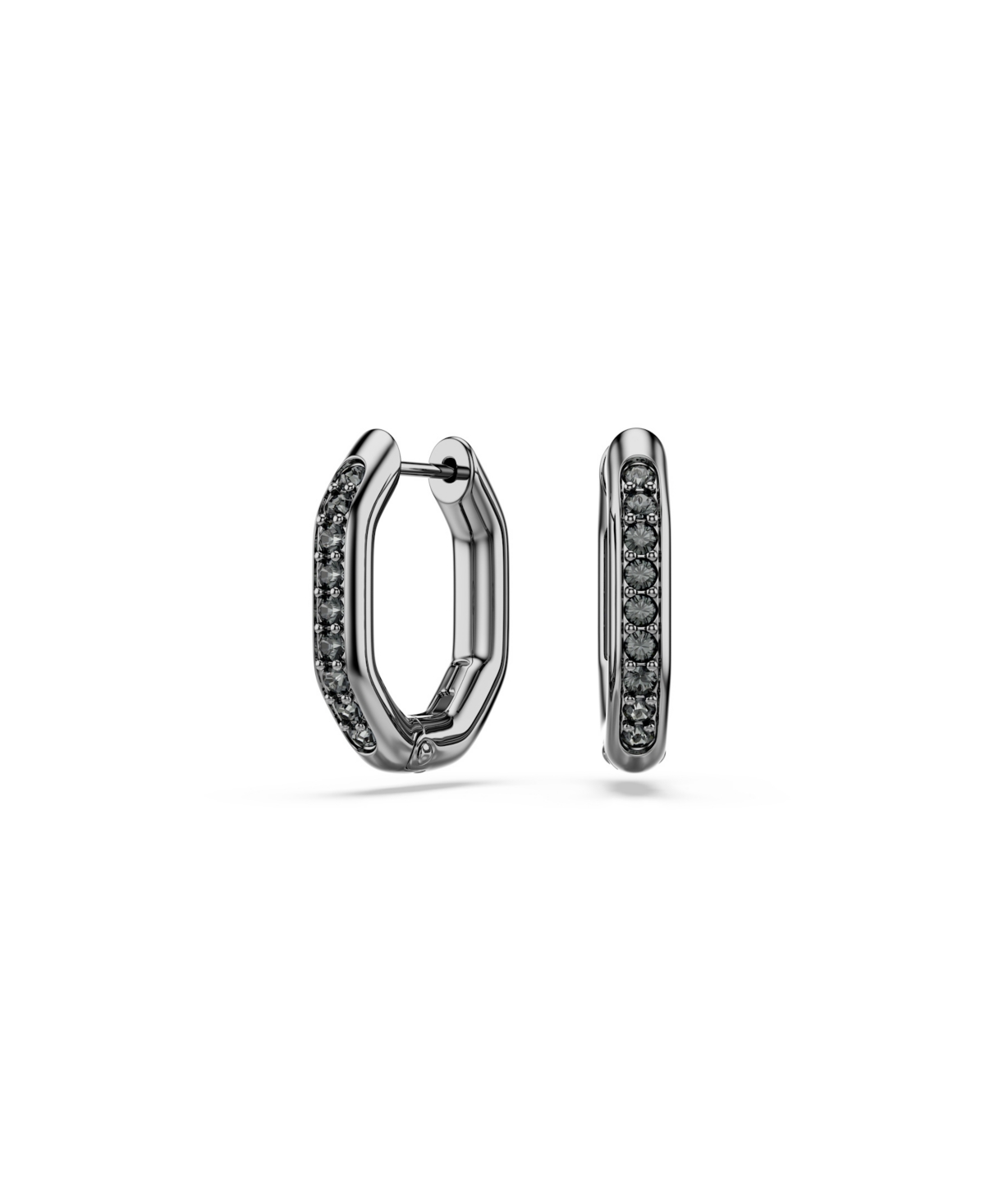 Click here for Swarovski Dextera Rhodium Plated Hoop Earrings - B... prices