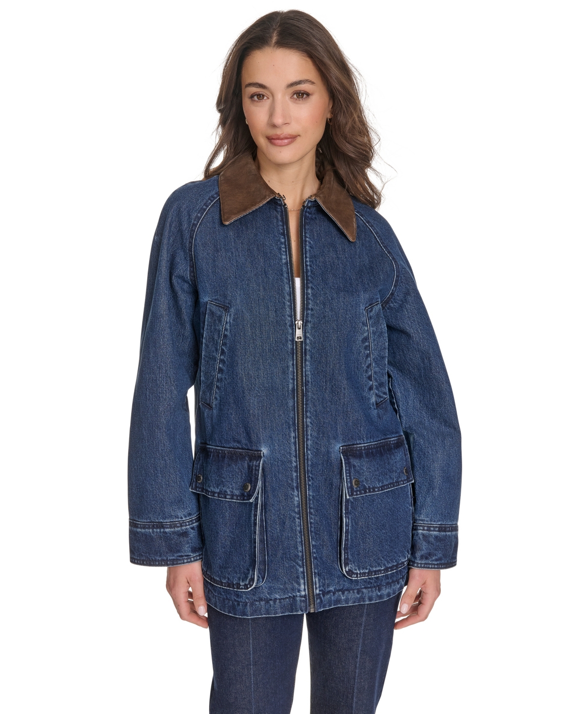 Click here for Levis Womens Front Zipper Barn Jacket - Dark Wash... prices