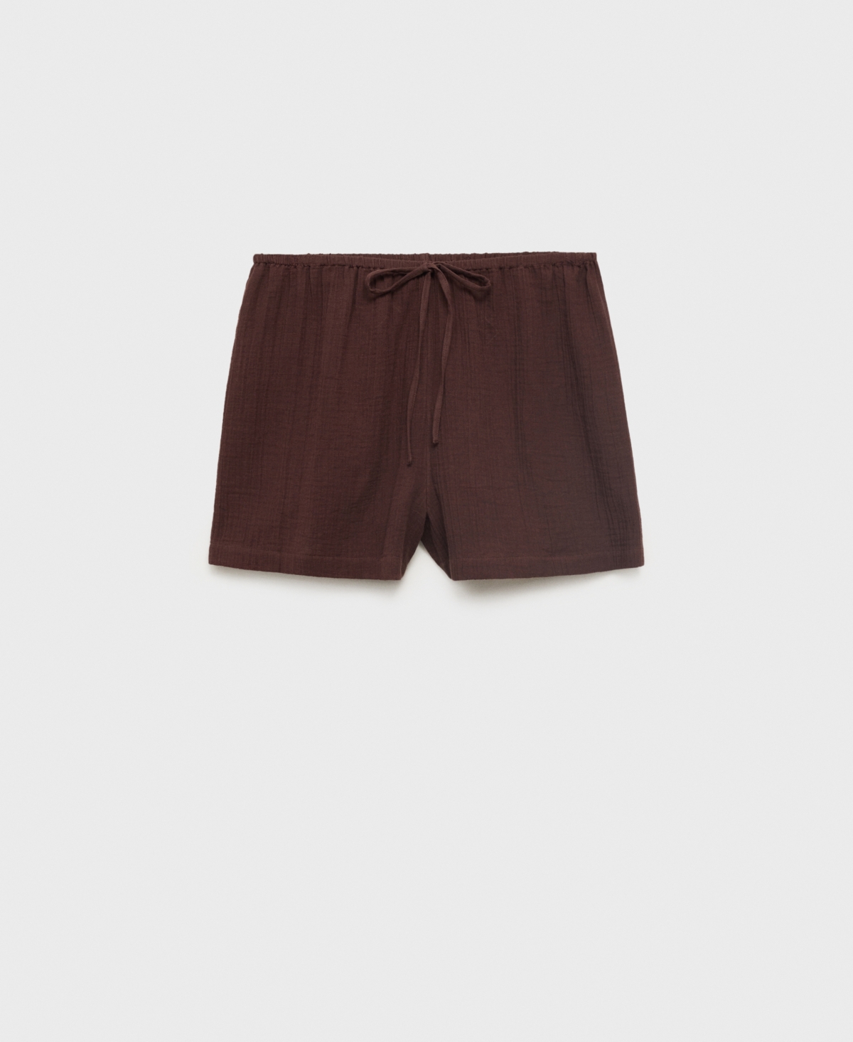 Click here for Mango Womens Drawstring Cotton Shorts - Chocolate prices