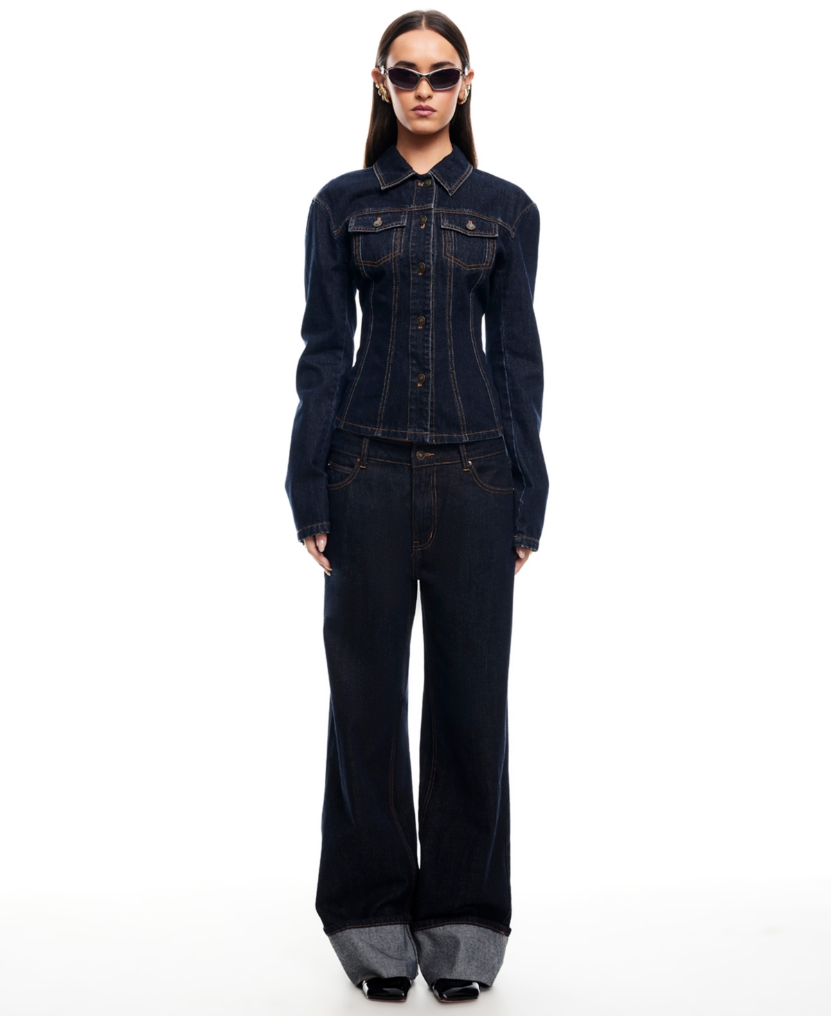 Click here for Lioness Womens Rider Denim Jacket - Dark Denim prices