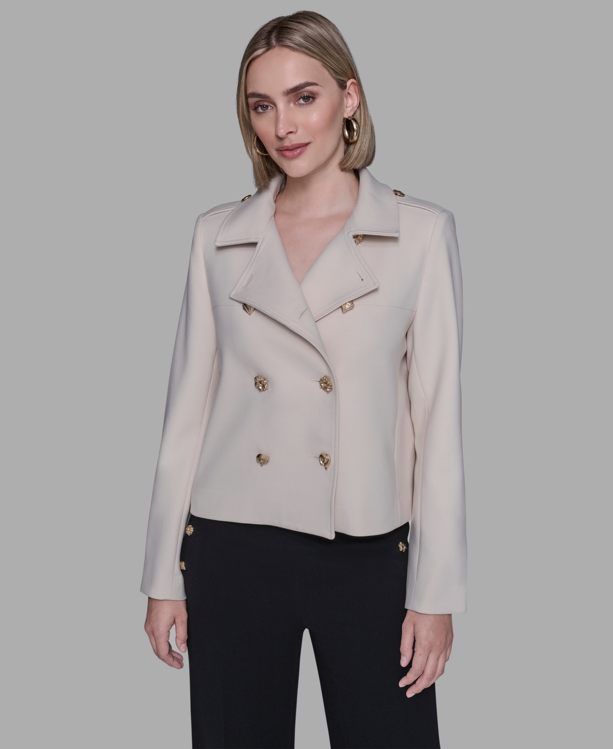 Click here for Karl Lagerfeld Paris Womens Double-Breasted Jacket... prices