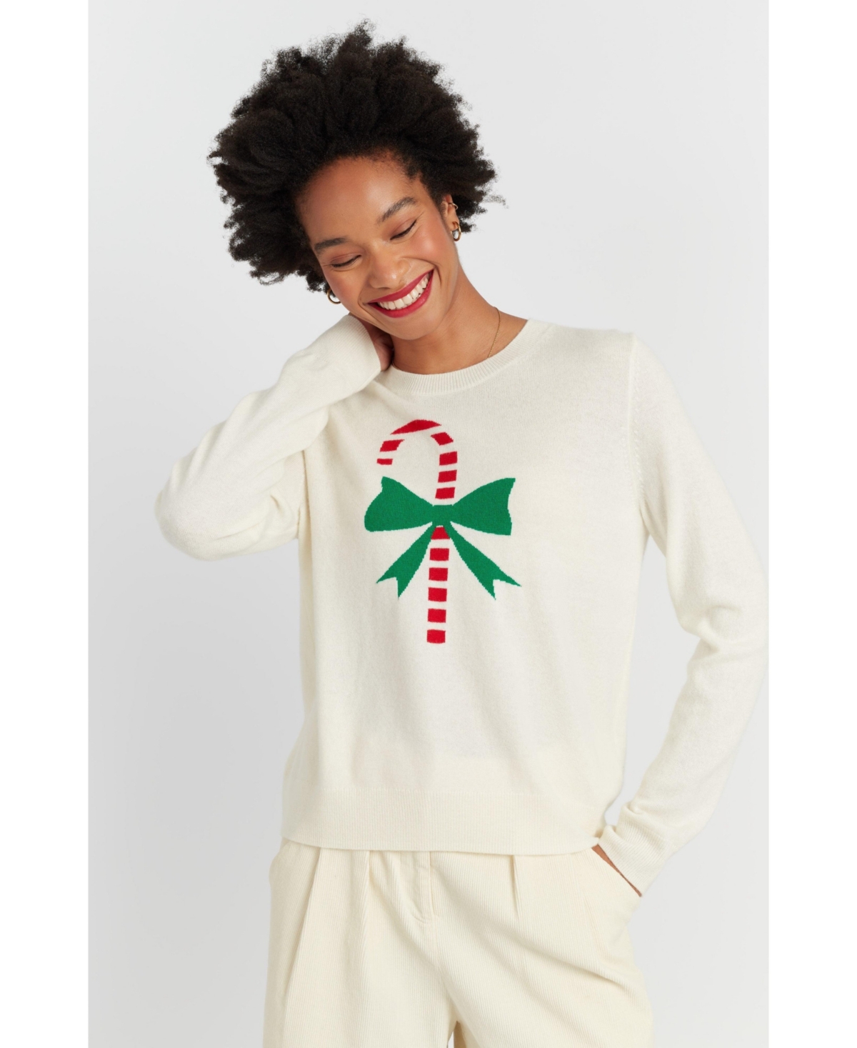 Click here for Chinti & Parker Womens Wool-Cashmere Candy Cane Sw... prices