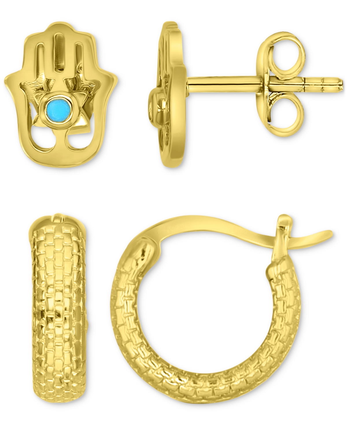 Click here for Macys Cubic Zirconia Earring Set in 14K Yellow Gol... prices